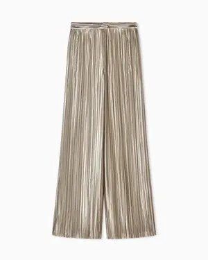 Giorgio Armani Pleated Satin Trousers - Beige