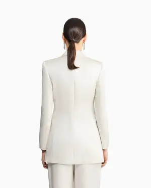 Giorgio Armani Single-breasted Silk Satin Jacket - White