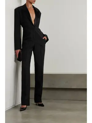 Stella McCartney Satin-trimmed Wool Jumpsuit