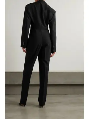 Stella McCartney Satin-trimmed Wool Jumpsuit