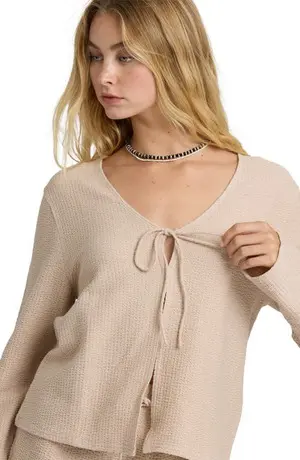 BILLABONG Maya Textured Tie-front Knit Top