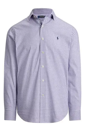 Polo Ralph Lauren Classic Fit Performance Twill Button-down Shirt - Lavender Navy Multi