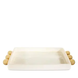 Jonathan Adler Fontana Tray - White/brass