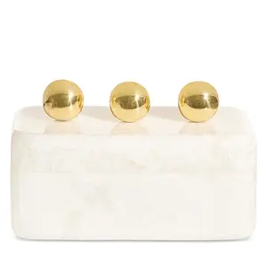 Jonathan Adler Fontana Box - White/brass