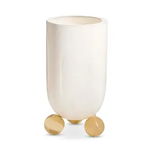Jonathan Adler Fontana Vase - White/brass