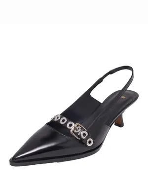Maje Leather Slingback Pumps