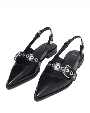 Maje Leather Slingback Flats