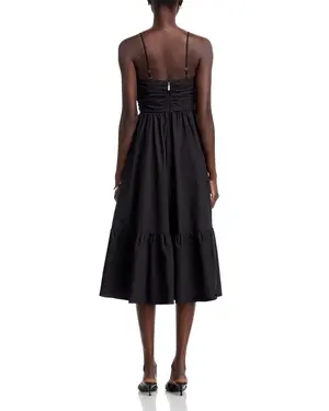 Michael Kors Poplin Midi Dress - Black
