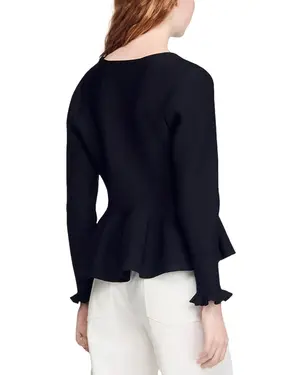 Sandro Peplum Cardigan Sweater