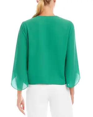 Karen Kane Draped Crossover Top - Key Lime