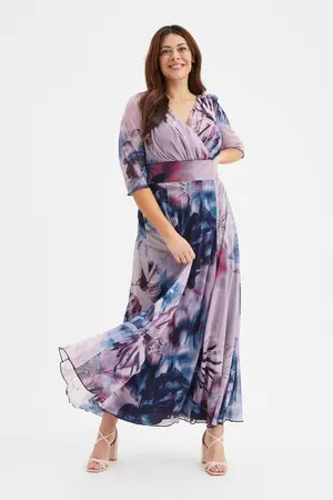 Women's 3/4 Sleeve Maxi Dress