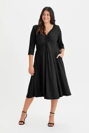 Black Jersey Day Dresses