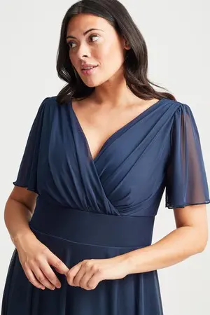 SCARLETT & JO Victoria Angel Sleeve Midi Dress