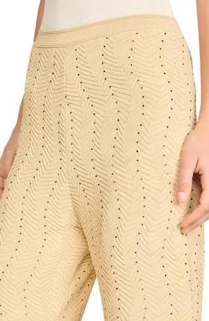 Sandro Rhinestone Knit Trousers - Gold