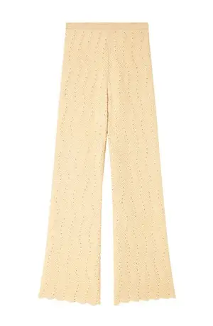 Sandro Rhinestone Knit Trousers - Gold