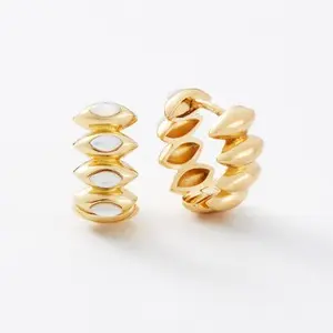SARA PATINO Jasmine Reversible Pearl And Hoop Earrings - Gold