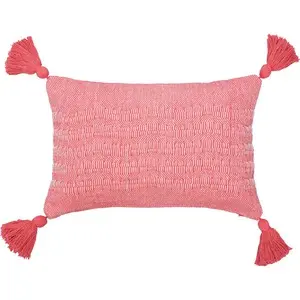 CAROL & FRANK Hodges Woven Throw Pillow With Tassels - Pink
