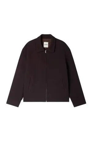 Sandro Waffled Zip-up Jacket - Chocolate