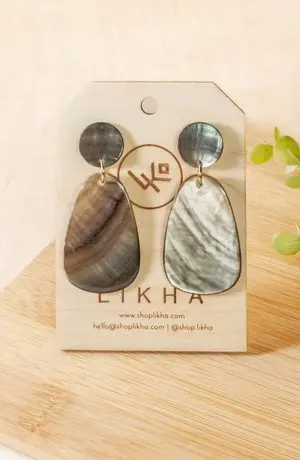Likhâ Mother-of-pearl Drop Earrings - Black