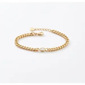 SARA PATINO Cassia Curb Chain Bracelet - Gold