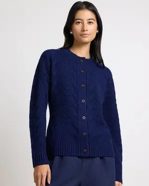 Onia Fitted Cable Knit Cardigan