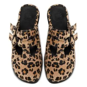 HOT CHOCOLATE DESIGN Mary Jane Clogs With Faux Leopard Hair