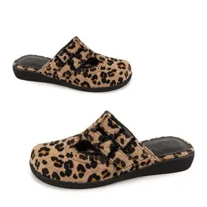 HOT CHOCOLATE DESIGN Mary Jane Clogs With Faux Leopard Hair