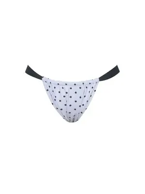 MISS CIRCLE Polka Dot Ruched Bikini Bottom