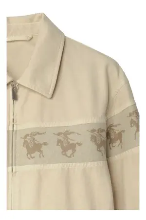 Burberry Galloping Knight Cotton Canvas Jacket - Tundra Beige