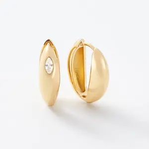 SARA PATINO Gardenia Reversible Hoop Earrings - Gold