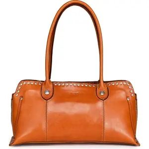 OLD TREND Soul Genuine Leather Studded Shoulder Bag - Caramel
