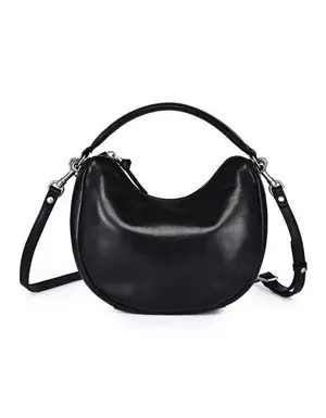 OLD TREND Dahlia Genuine Leather Hobo Bag - Black
