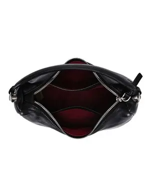 OLD TREND Dahlia Genuine Leather Hobo Bag - Black