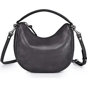 OLD TREND Dahlia Genuine Leather Hobo Bag - Grey
