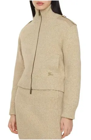 Burberry Wool Cashmere Funnel-neck Jacket