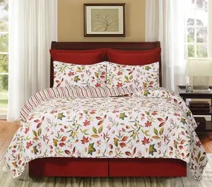 C&F HOME Camilla Fall Leaves Cotton Quilt Set Reversible And Machine Washable
