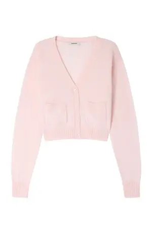 Sandro Cropped Cashmere Wool Cardigan