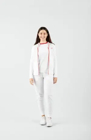 LOVE ALL TENNIS Gabriela Full Zip Jacket - Red