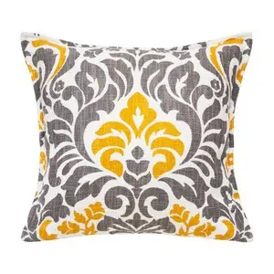 C&F HOME Christopher Abstract Damask Cotton Decorative Throw Pillow - Yellow