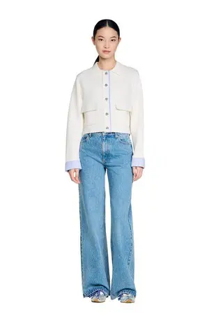 Sandro Wool Polo Cardigan