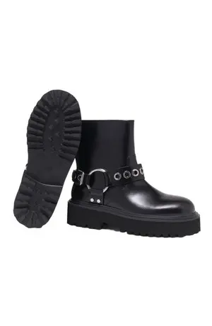 Maje Leather Biker Boots