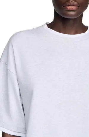 Sandro Embroidered Logo Cotton T-shirt - Grey