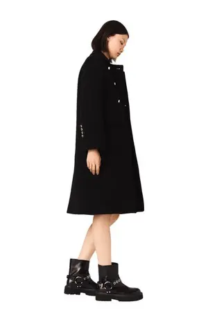 Maje Long Wool-blend Coat