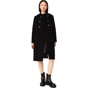 Maje Wool Blend Coat - Black