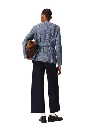 Maje 4-pocket Tweed Jacket With Tie Belt