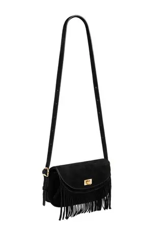 Sandro Mini Mambo Suede Bag - Black
