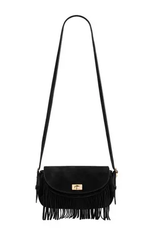 Sandro Mini Mambo Suede Bag - Black