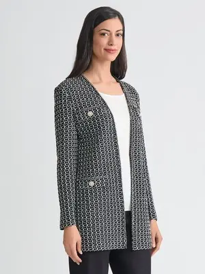 Misook Trim Tweed Knit Jacket