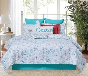 C&F HOME St. Vincent Coastal Beach Cotton Quilt Set Reversible And Machine Washable
