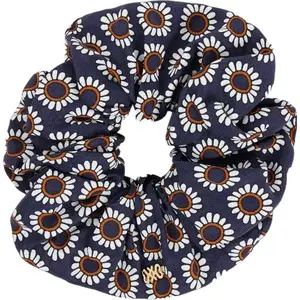 Sandro Floral Print Scrunchie - Deep Blue/ocher